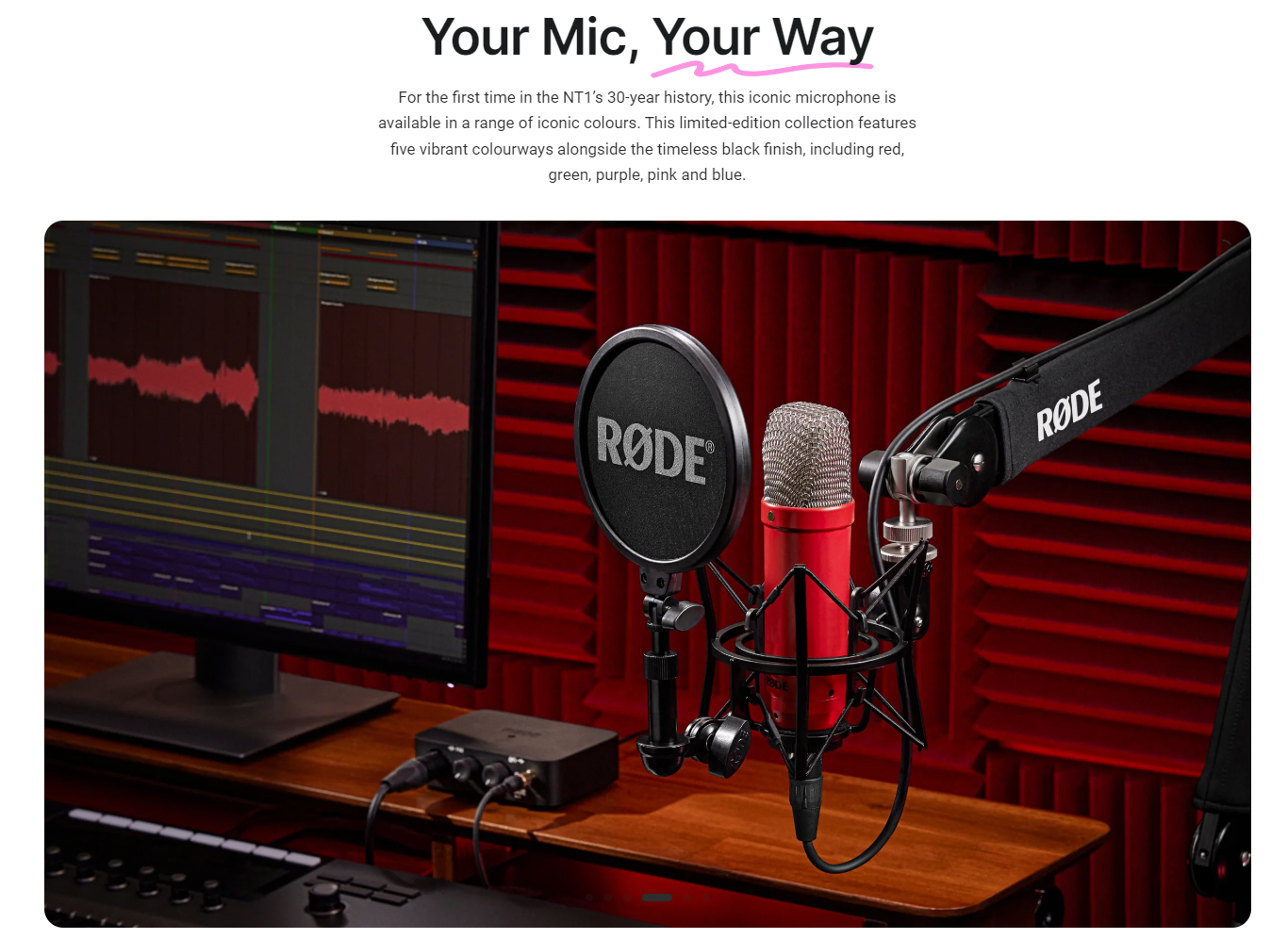 Rode NT1 Signature Cardioid Condenser Studio Microphone w/ Large ...