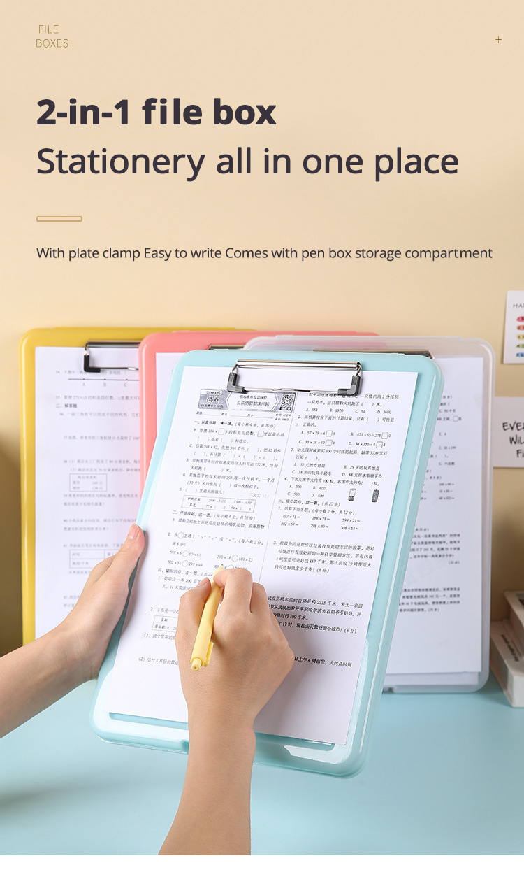 2 IN 1 Clipboard with Storage Large Capacity Storage Clipboard Folder ...
