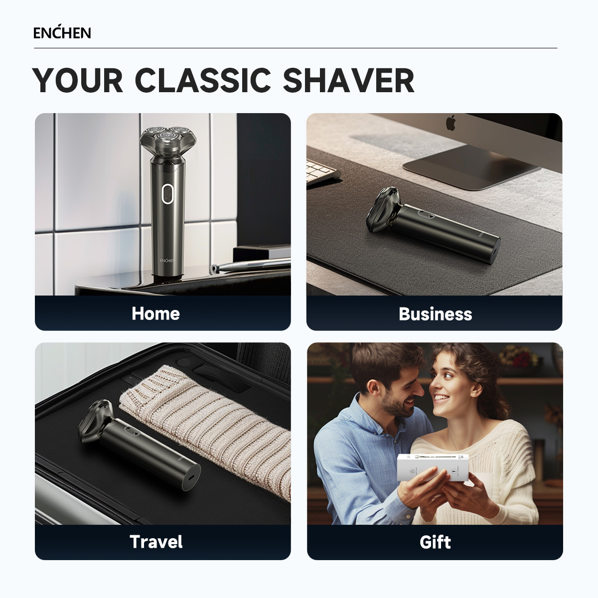 ENCHEN Blackstone Electric Shaver 3D Floating Shavers Beard Trimmer ...