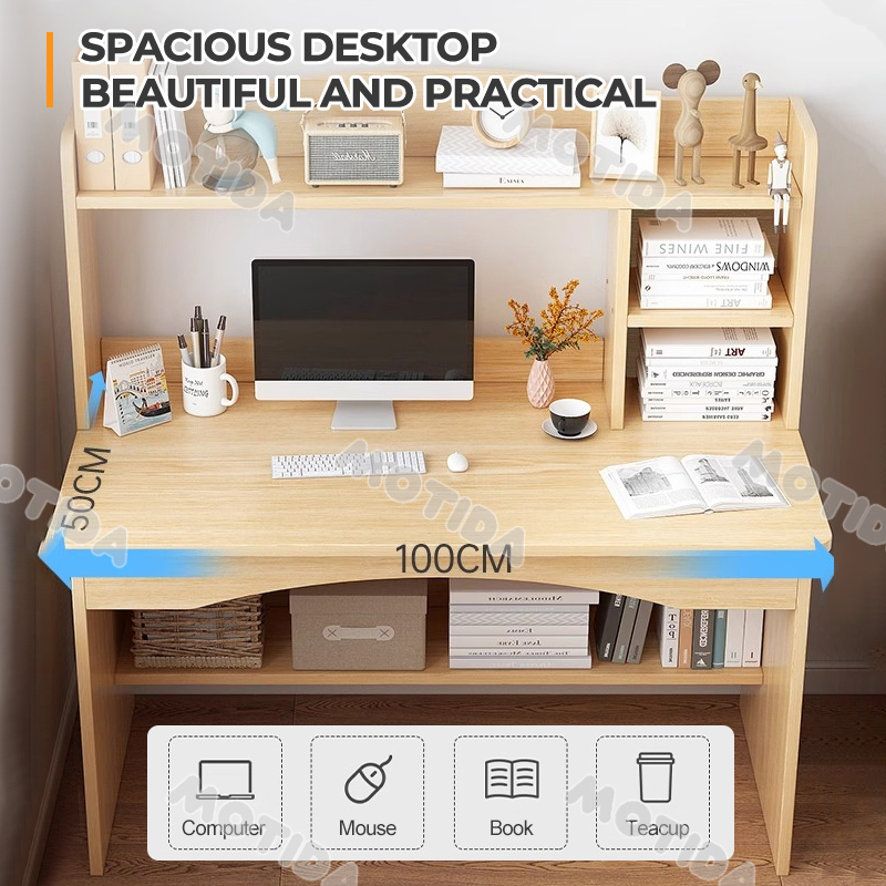 Study Table With Drawer Computer Table Desktop Home desk bookcase ...