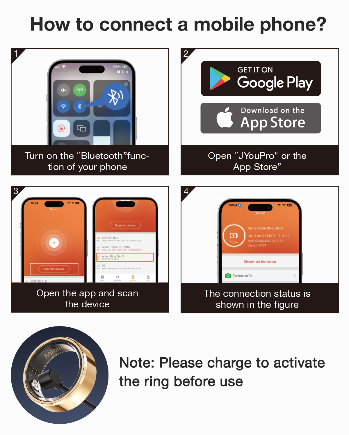 Aolon Ring Gen3 Smart Ring Heart Rate & Blood Oxygen Monitoring ...
