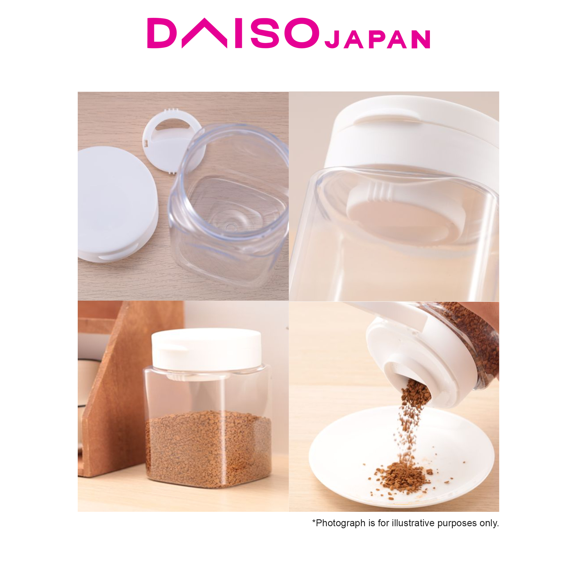 Daiso Square Measurable Canister Container (300ml) | Shopee Philippines