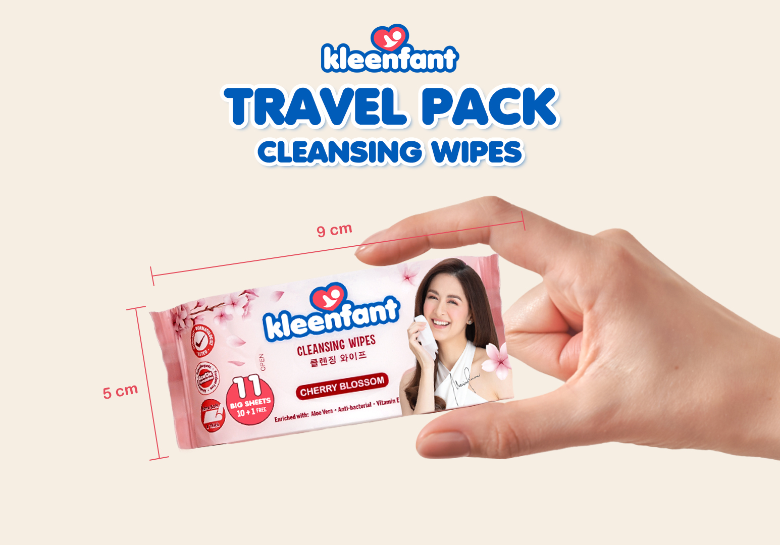 Kleenfant Cleansing Wipes Travel Pack 11 sheets Mini Wipes Collection ...