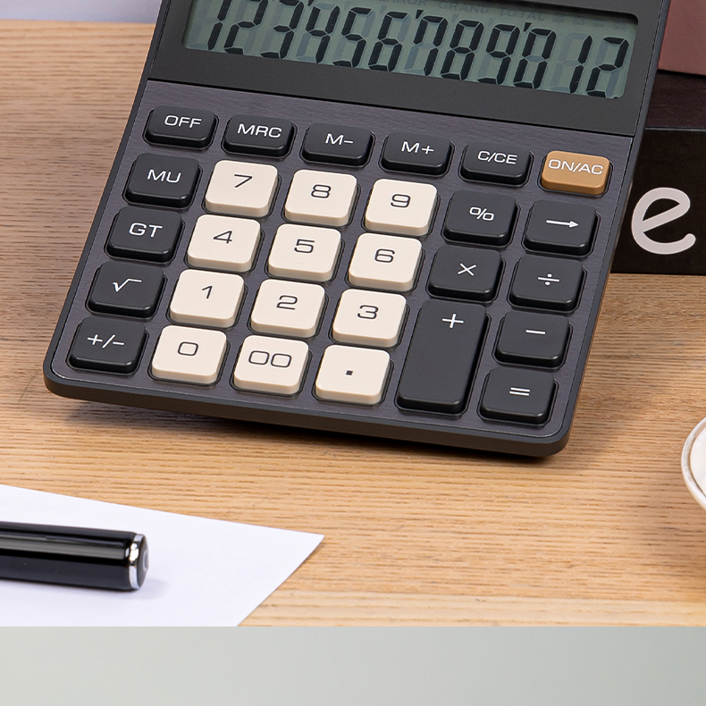 Deli 12 Digits Big Display Electronic Desktop Calculator Financial Office Computer Calculators ...