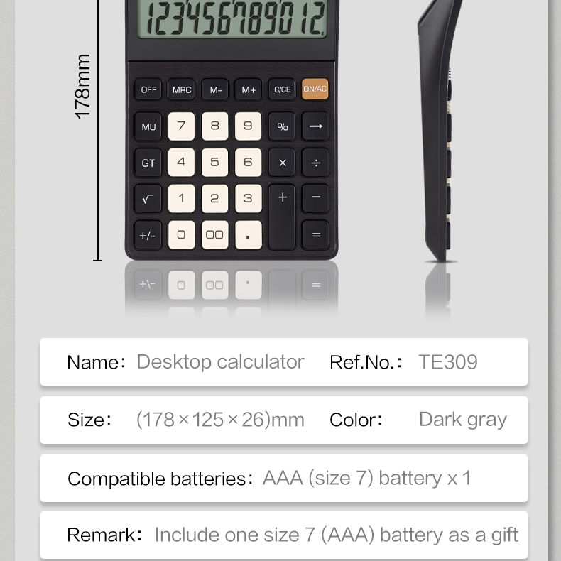 Deli 12 Digits Big Display Electronic Desktop Calculator Financial Office Computer Calculators ...