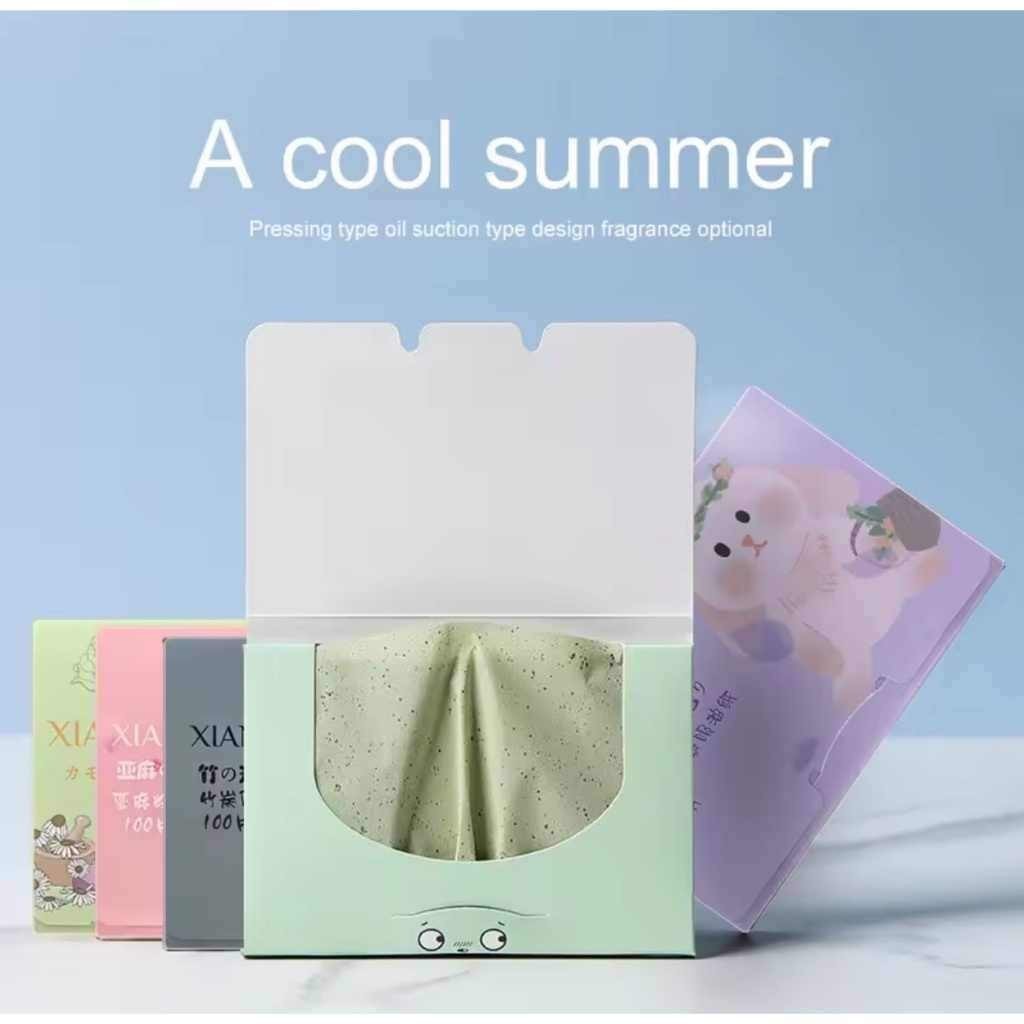 CQW.NO1 100Pcs Oil Blotting Paper Facial Linen Green Tea Bamboo ...