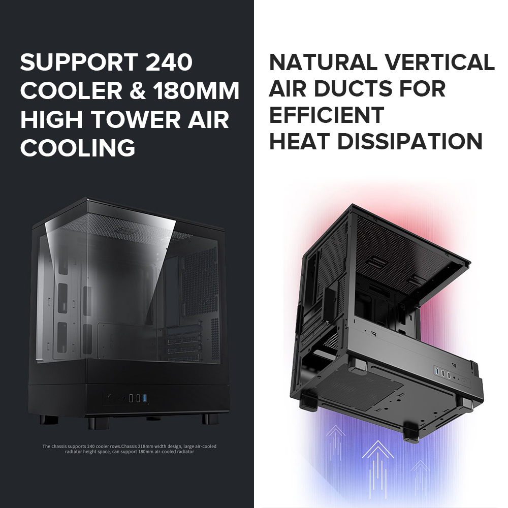 EasyPC | DarkfFlash DB330M Micro ATX Tempred Glass Side/Front Panel Gaming PC Case Black and ...