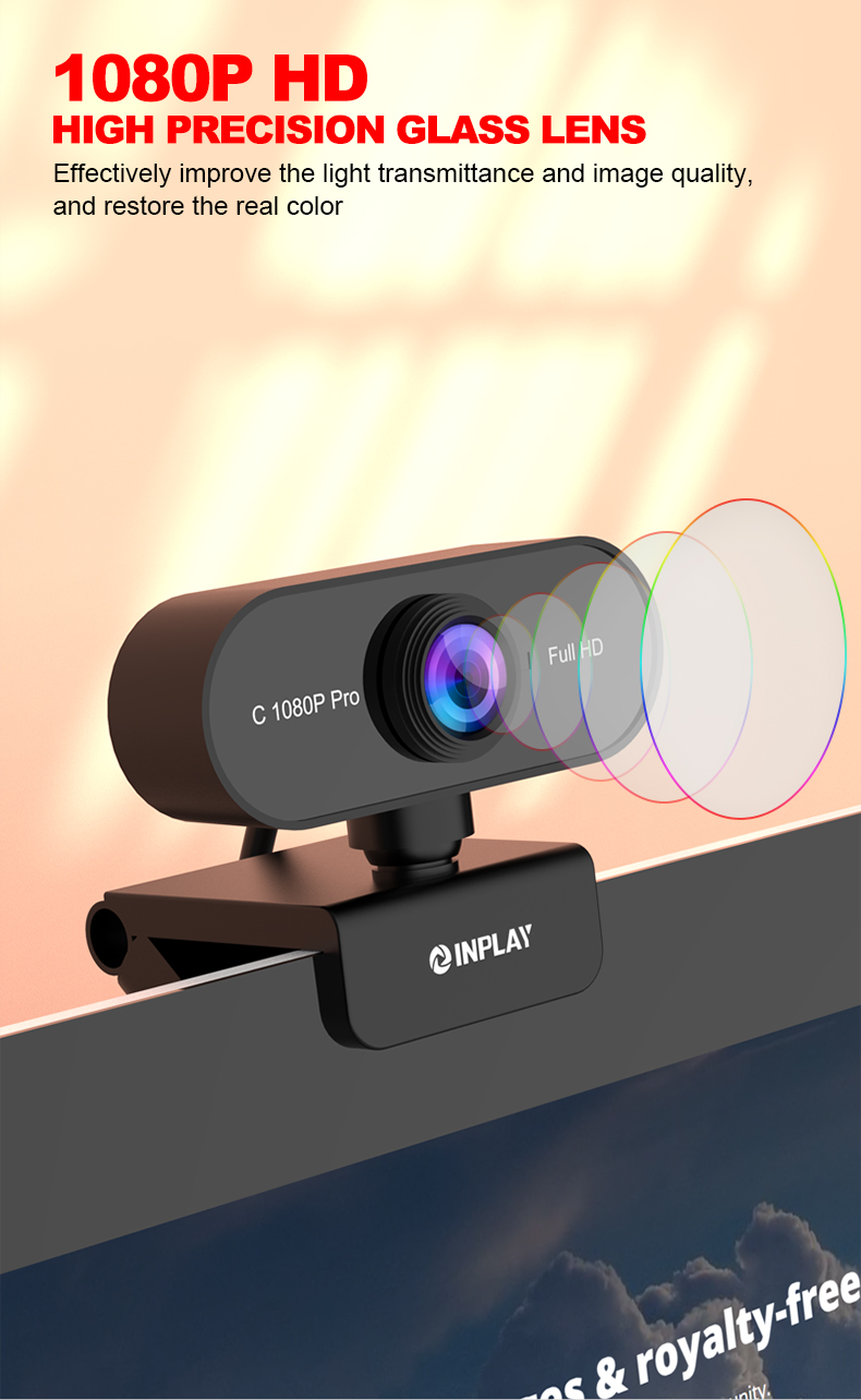 Inplay C1080PRO Web Camera HD 1080P USB 2.0 Port Hi-Speed With Mic Web ...
