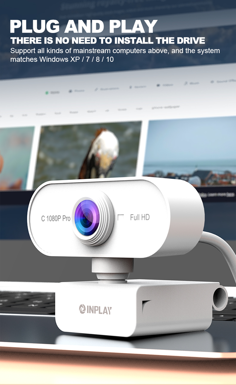 Inplay C1080PRO Web Camera HD 1080P USB 2.0 Port Hi-Speed With Mic Web ...