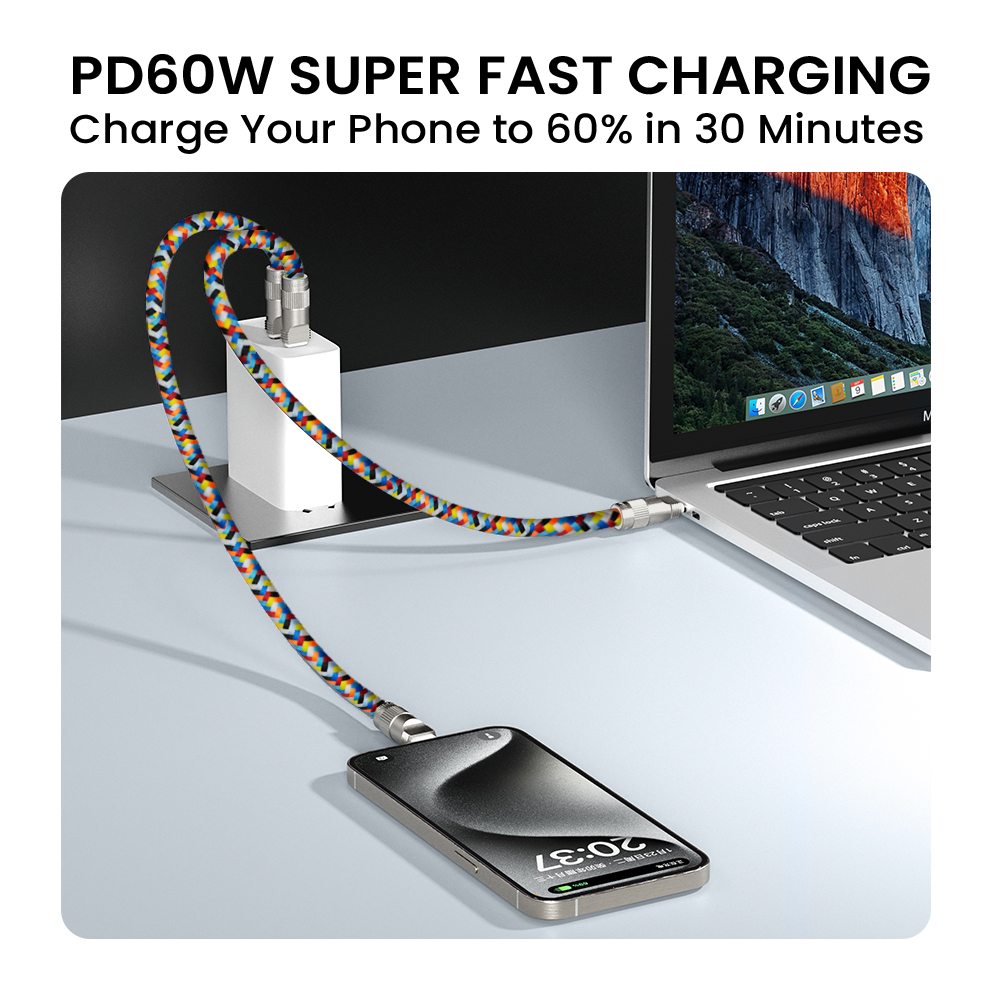 Orashare PWS03 Portable Phone Lanyard Charging Cable 2-in-1 Short Wrist ...