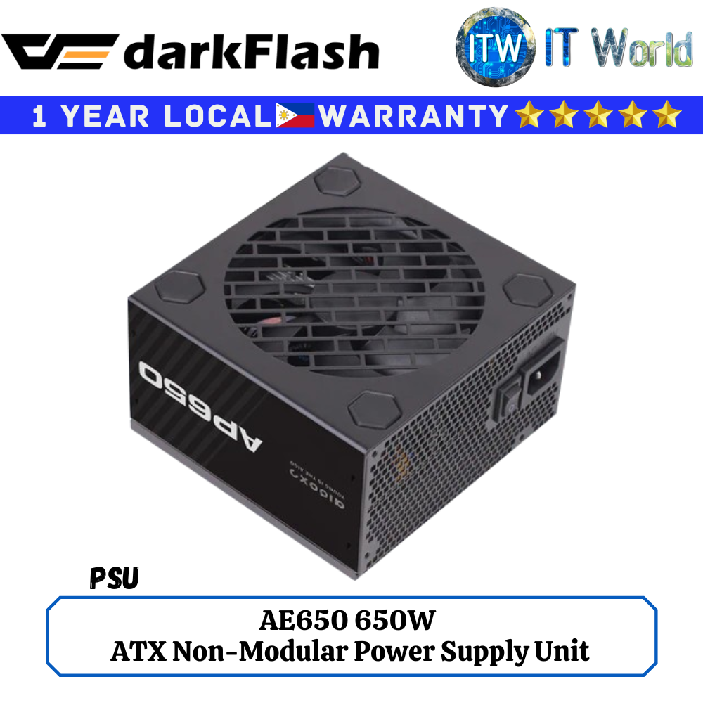 Itw | darkFlash Bundle DS900M Tempered Glass Case / Infinity 8 Cooling Fan / AE650 Non-Modular ...