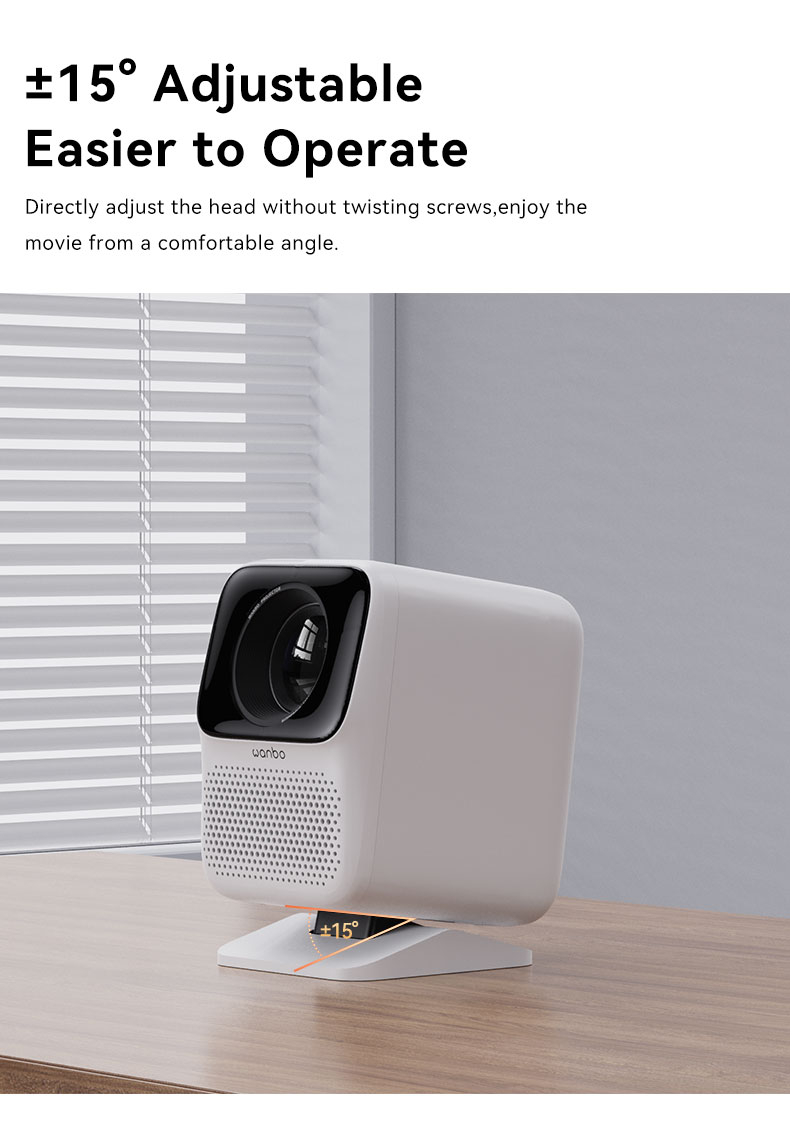 Wanbo Desktop Portable Stand Projector ±15° adjustable angle Easy ...