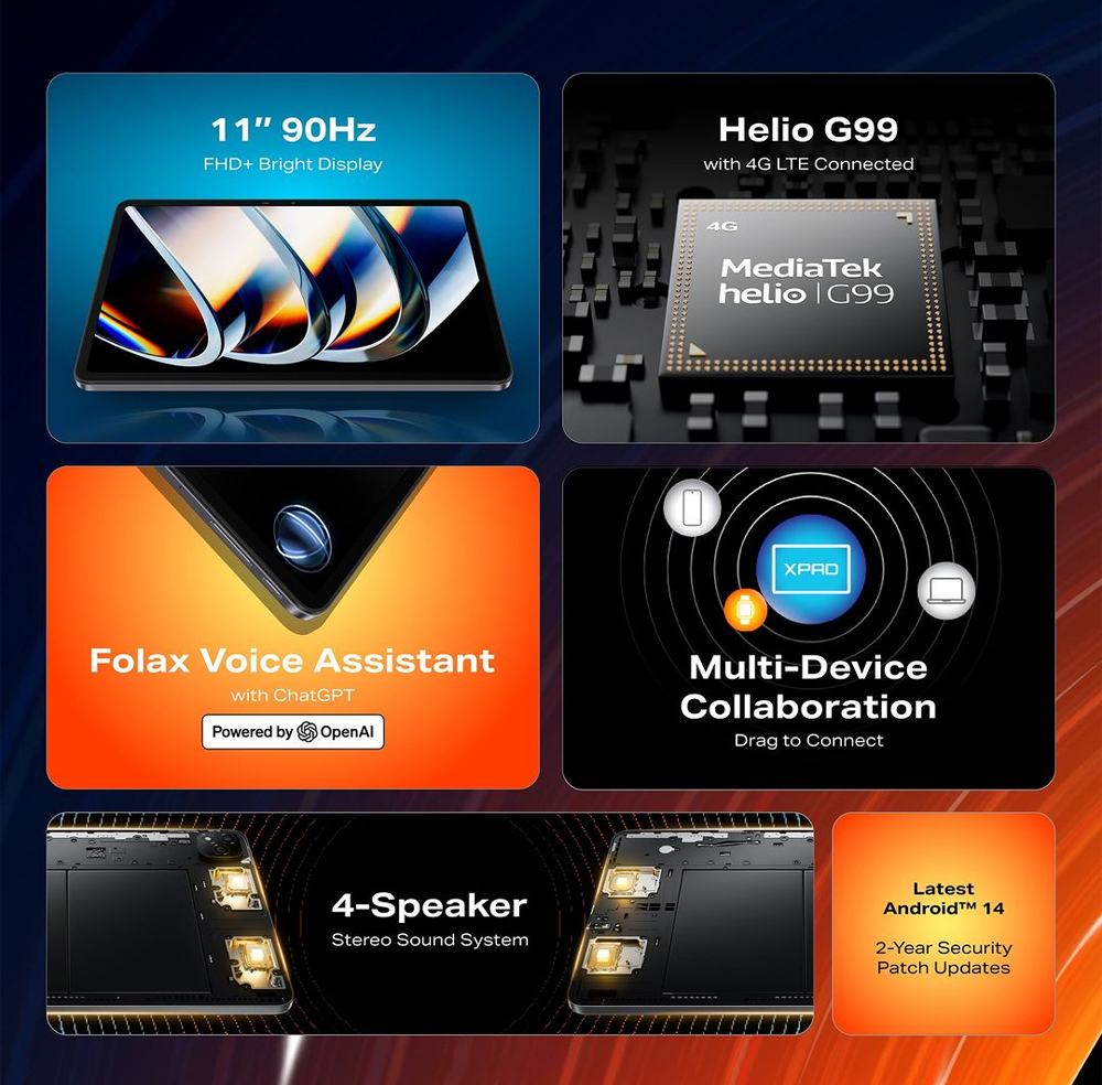 Infinix XPAD Tablet | 4GB+128GB/4GB+256GB Wi-Fi / 8GB+256GB Wi-Fi + LTE ...