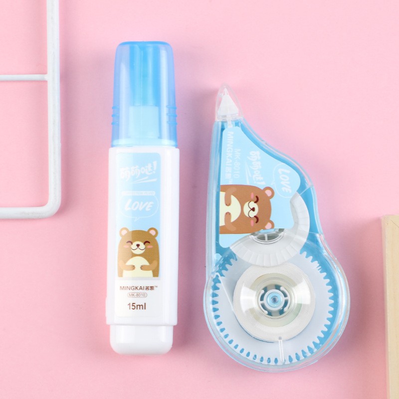 Cute Cartoon 2 in 1 Correction Pen Liquid & Correction Tape School ...