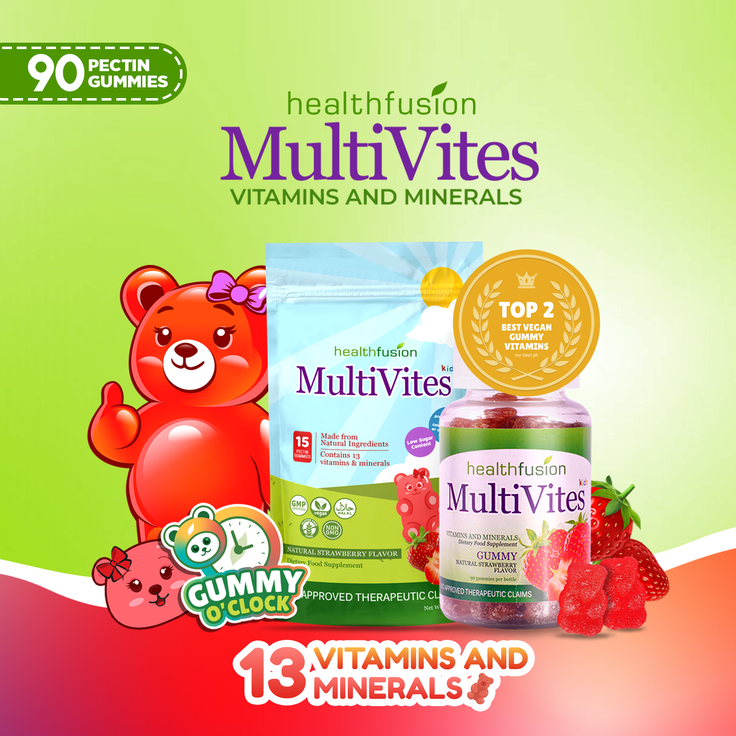 MultiVites Immunity Pouch 15 Gummy Complete Multivitamins for Kids ...