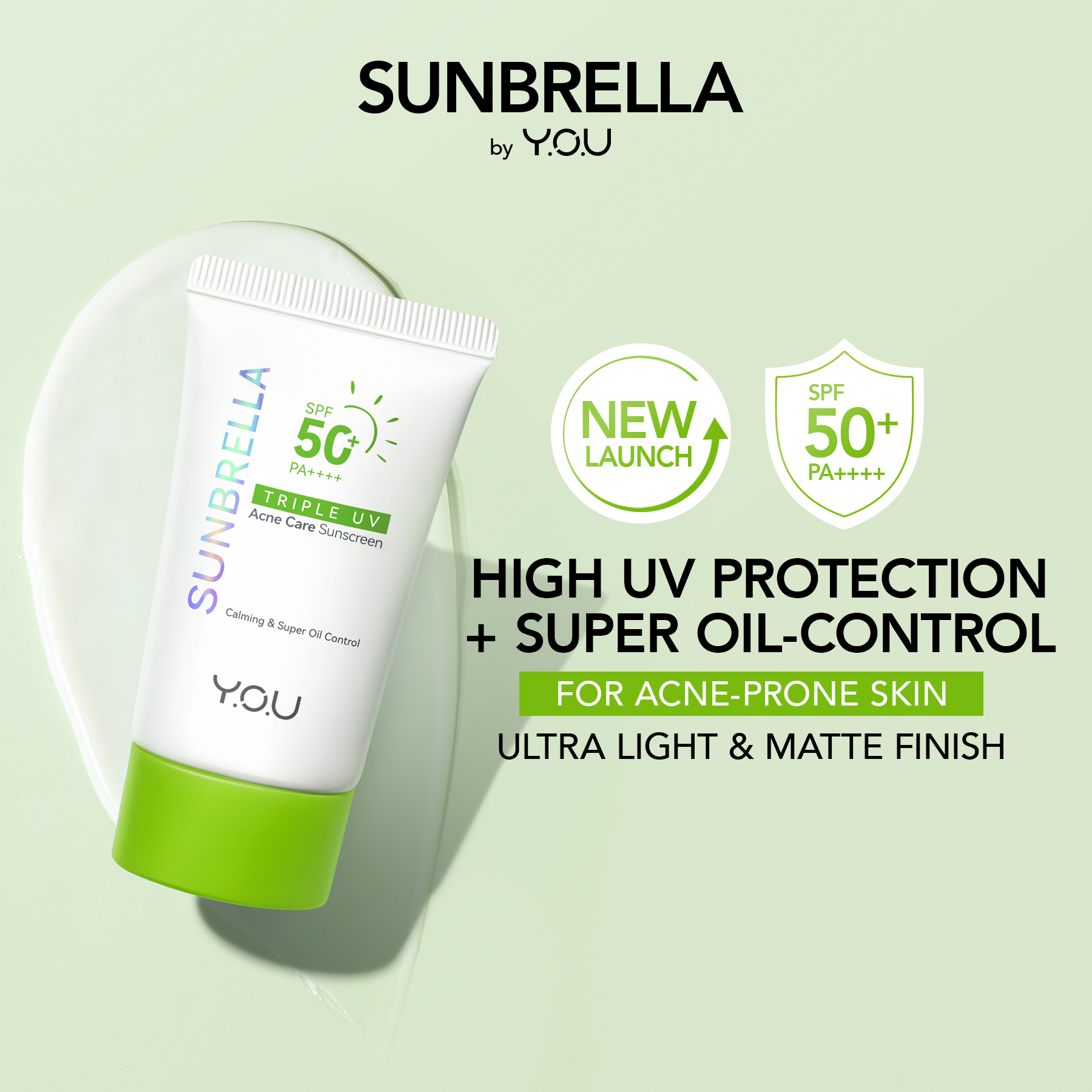 Y.O.U Sunbrella Triple UV Acne Care Sunscreen Duo I SPF50+ PA ...