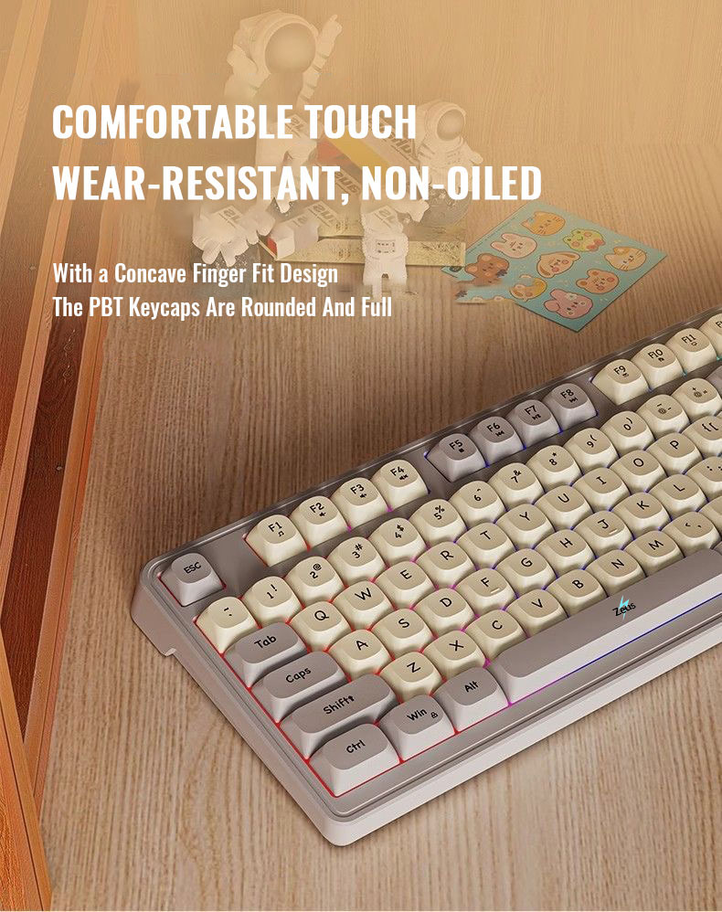 Zeus K77 Wired Gaming Keyboard Multi Colors Mixing 98 Keys Mechanical ...