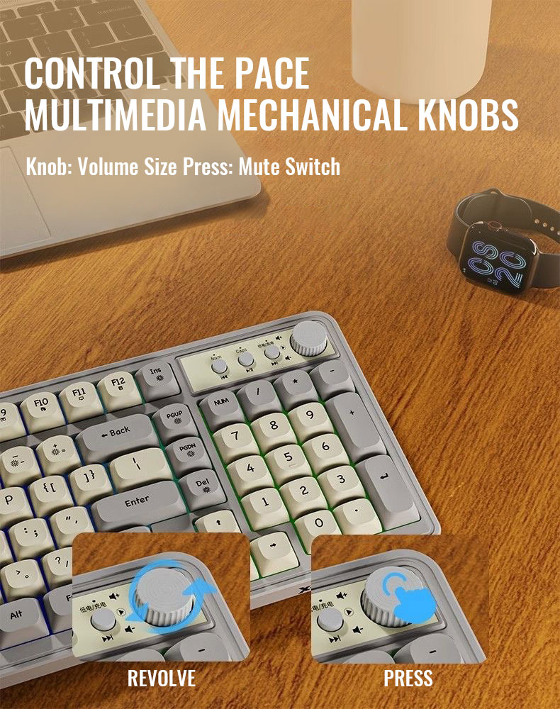 Zeus K77 Wired Gaming Keyboard Multi Colors Mixing 98 Keys Mechanical Feel With Volume Control ...