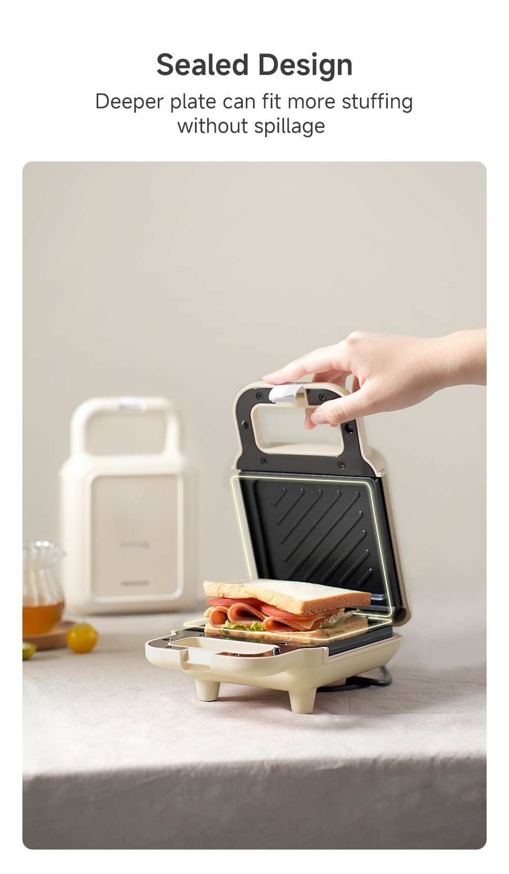 INSSA x Simplus Sandwich Maker Toaster Breakfast Maker MultiFunctional ...