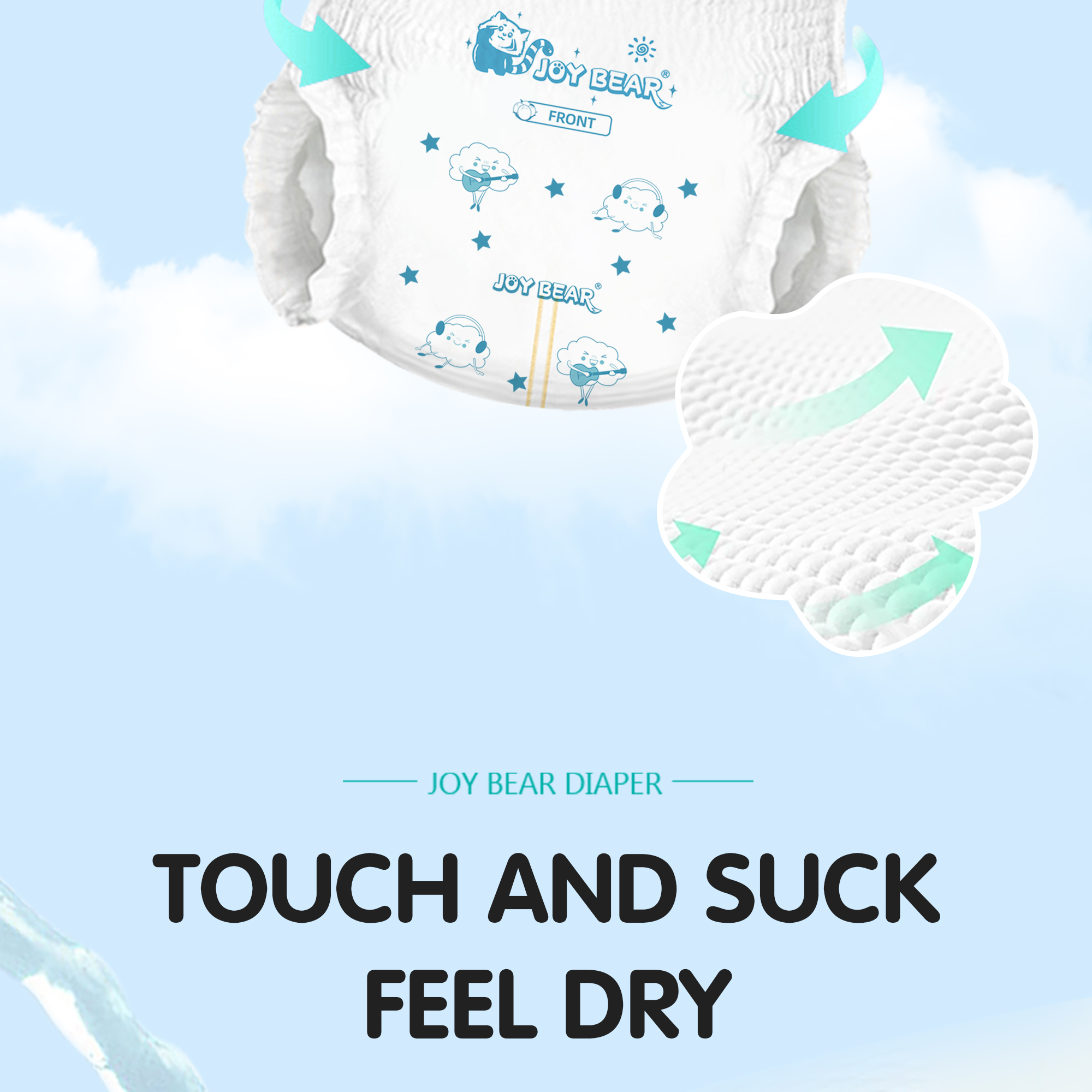 JoyBear Korean Newborn diaper 50PCS NB S M L XL XXL TAPE diaper wholesale korean diaper tape ...