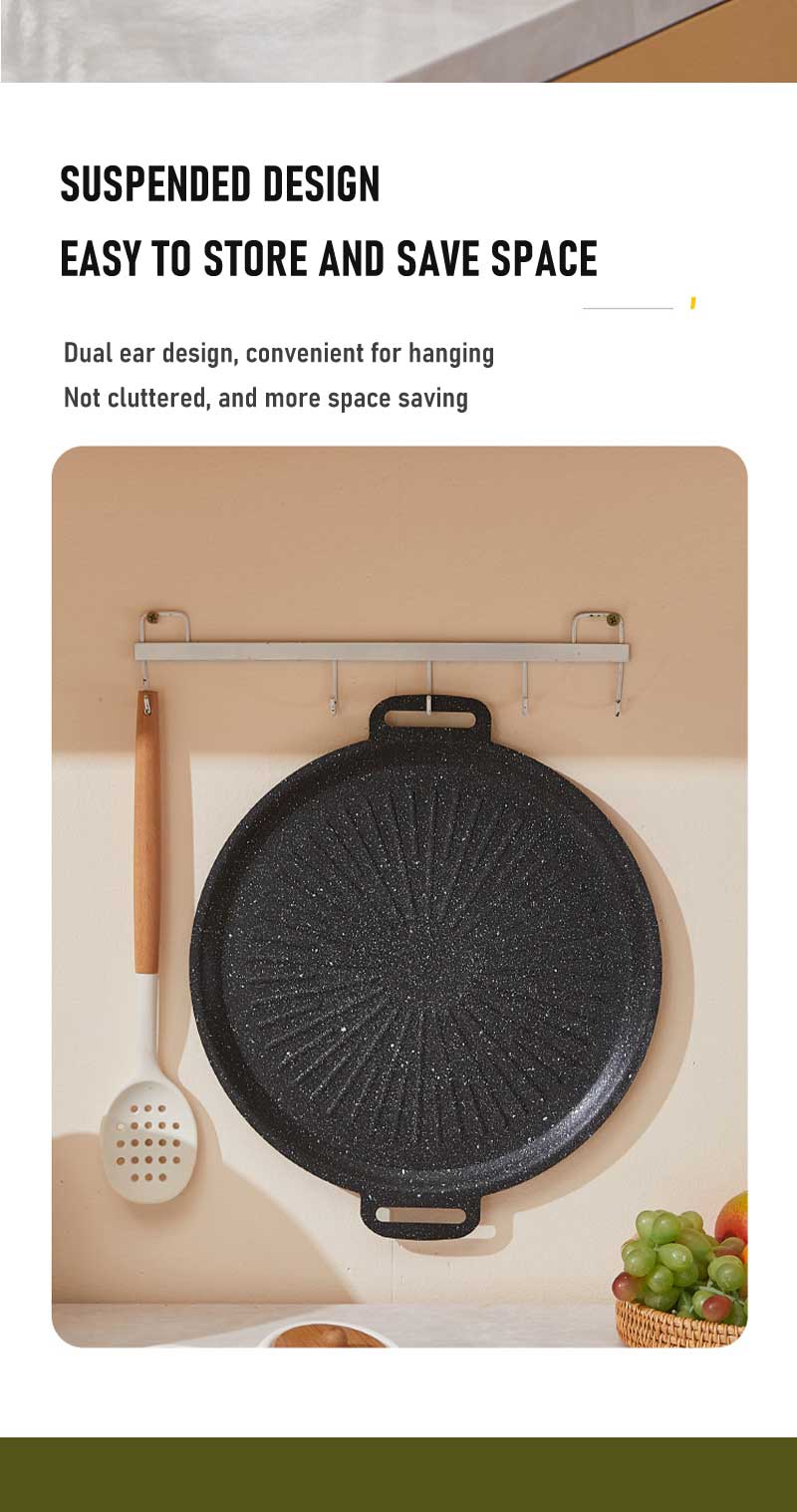 KANAZAWA BBQ Griddle Grill Pan 32/34CM Suitable For Induction Cooker ...