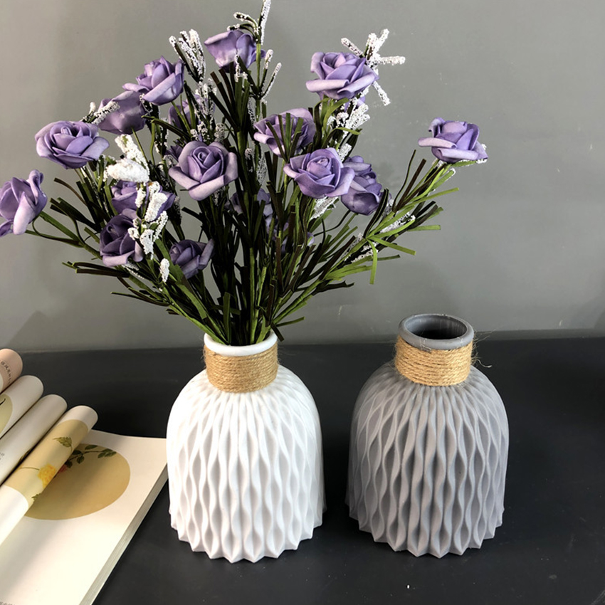 Ins Vase Plastic Flower Vase Nordic Style Home Decoration Plastic Vase ...