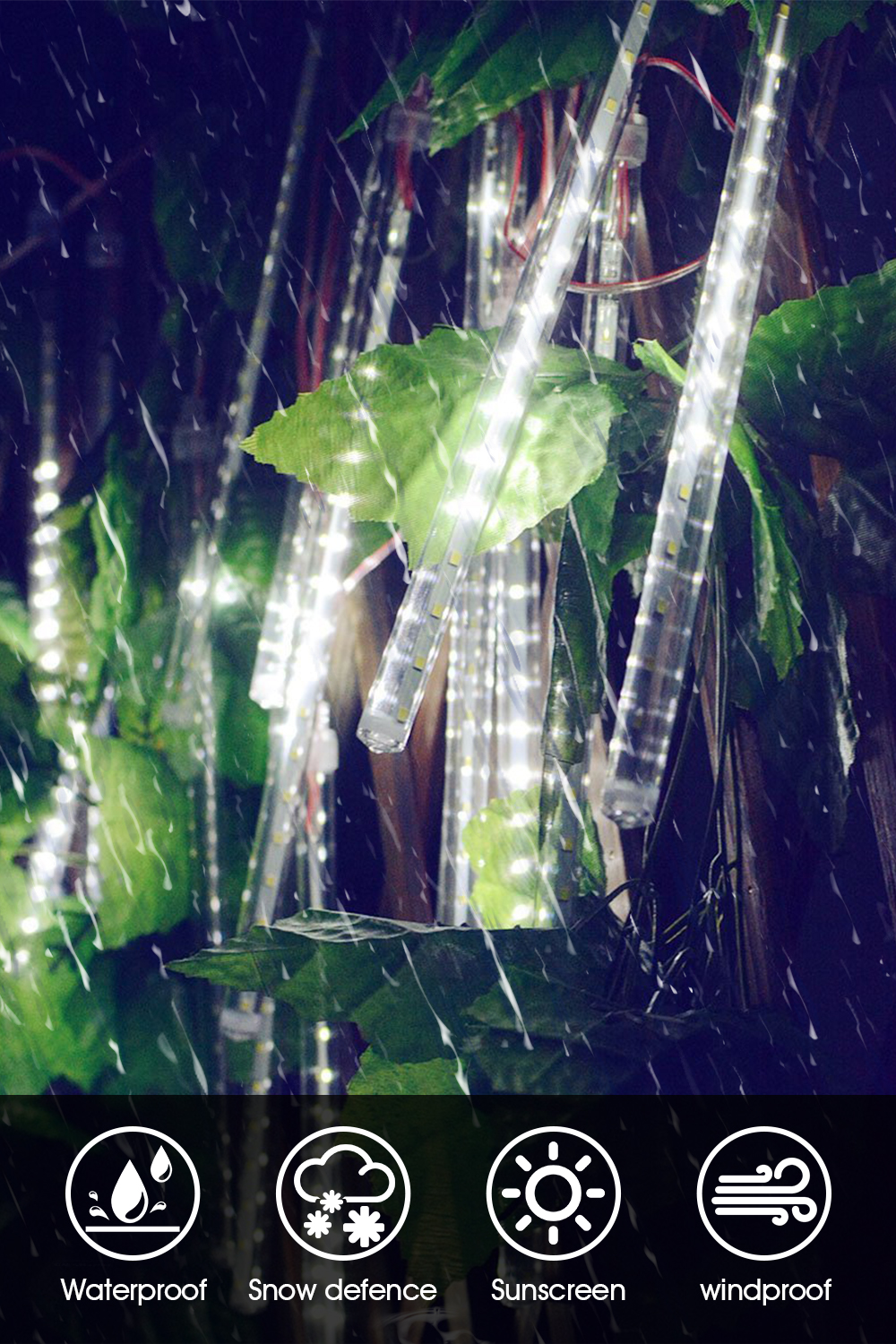 Solar Meteor Shower Solar Led Rain Lights Waterfall Led Solar Light ...