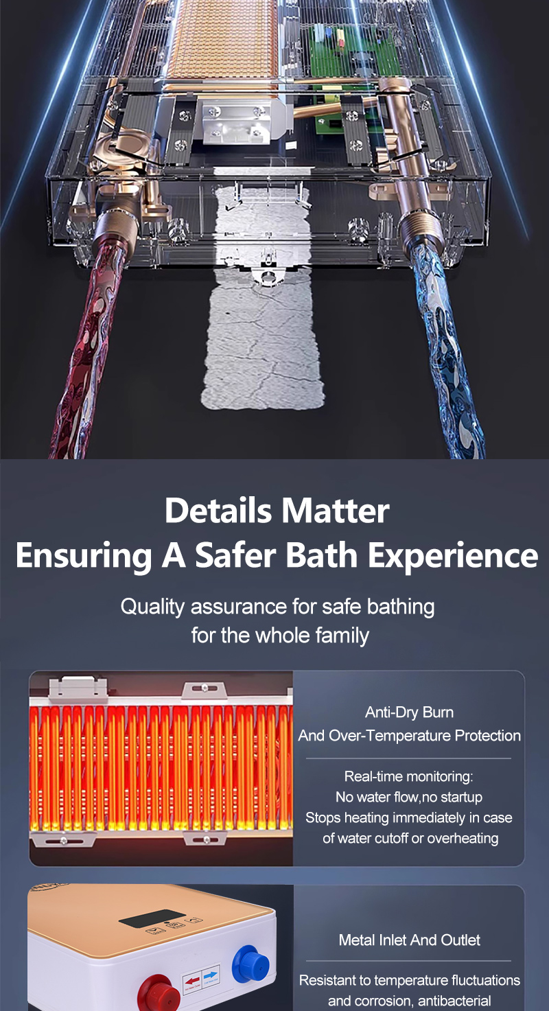 MANUYAMA Water Heater Shower Electric LCD Touchscreen With Self ...