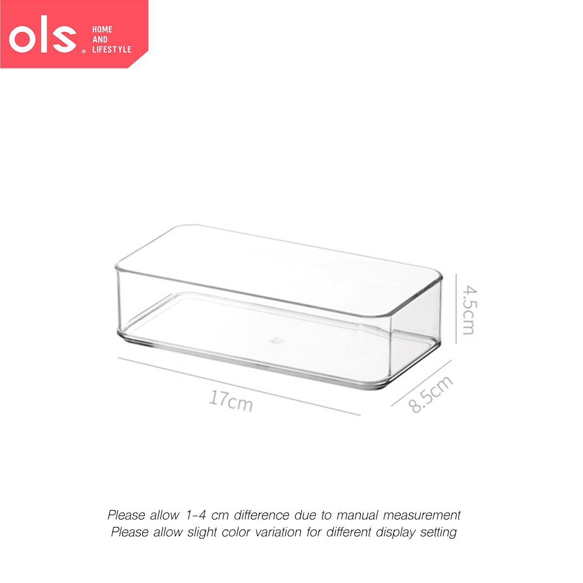 OLS Transparent Storage Box Cosmetic Partition Acrylic Compartment ...