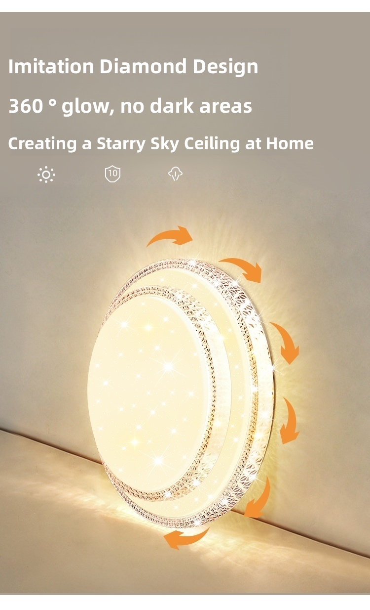 Tricolor LED light chandelier ceiling light living room light ceiling ...
