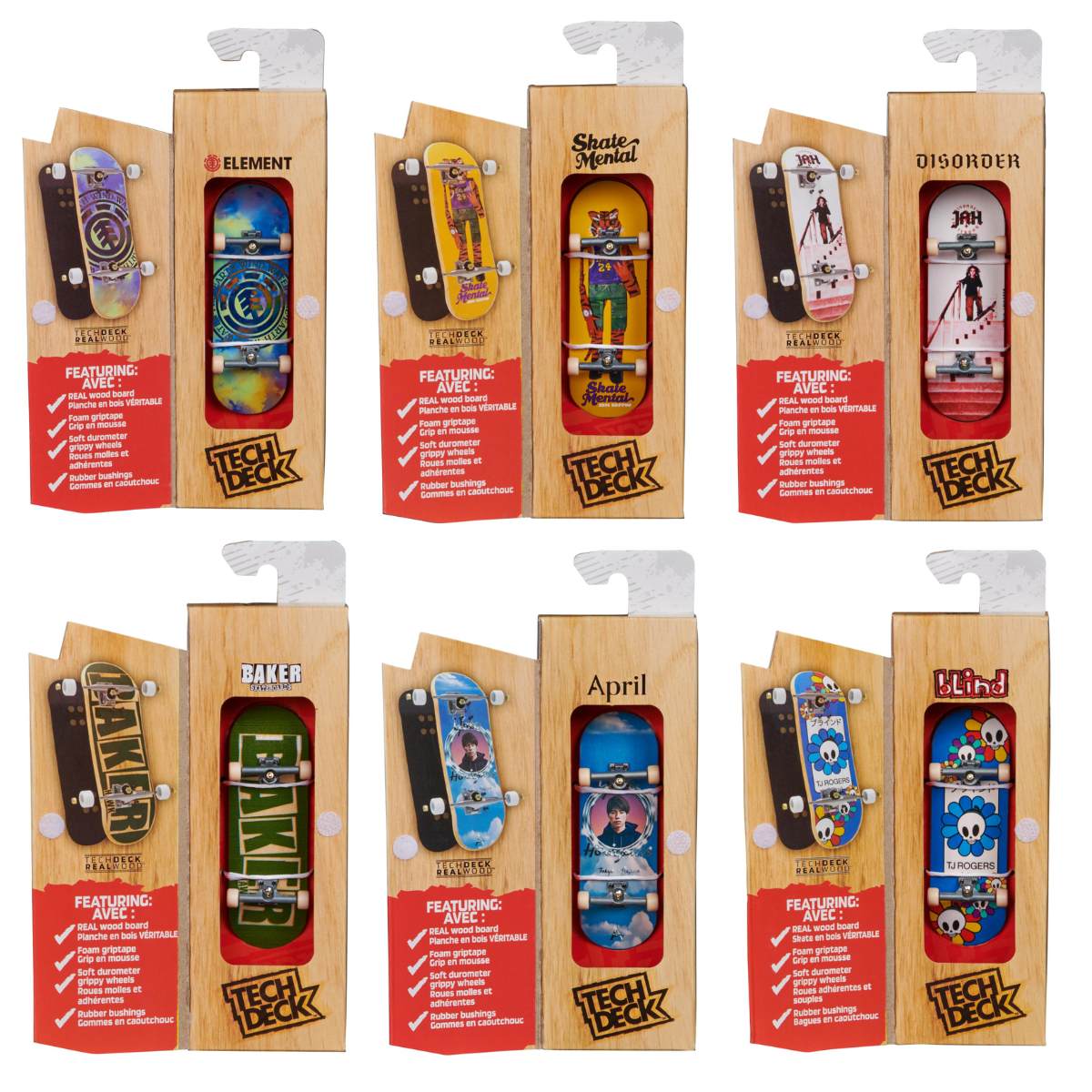Tech Deck Performance Wood Series Single Pack Skateboard Toys for Kids ...