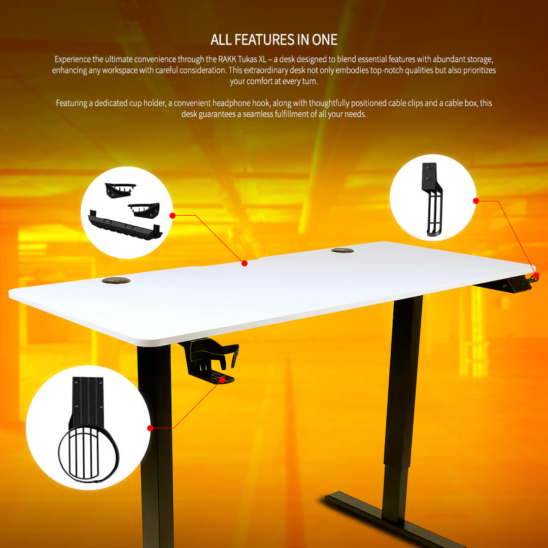 RAKK TUKAS/XL 100cmX60cm/140cmX60cm Gaming Table| Electric Lifting ...