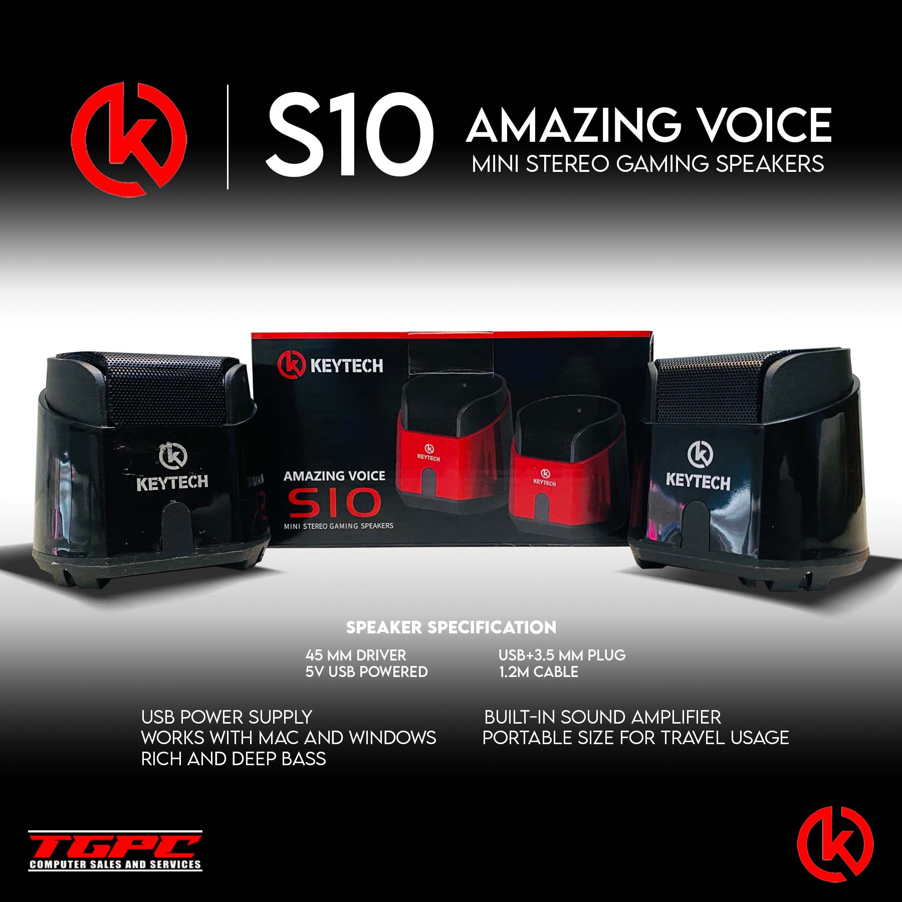 KEYTECH S10 SPEAKER Deep Bass | Shopee Philippines