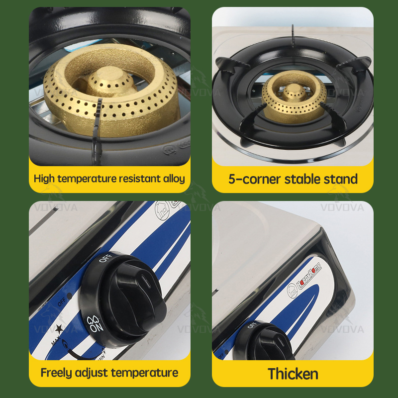 VOVOVA Gas Stove Heavy Duty Single Burner Stainless Steel Household ...