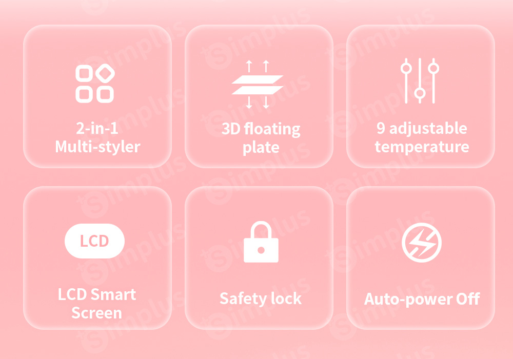 Simplus Hair Straightener LCD Display 9 Temperatures ZFBA003 | Shopee Philippines