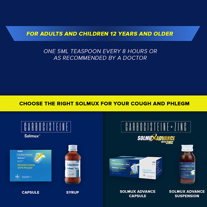 Unilab Solmux Advance Suspension 60 ml Carbocisteine plus Zinc - Helps ...