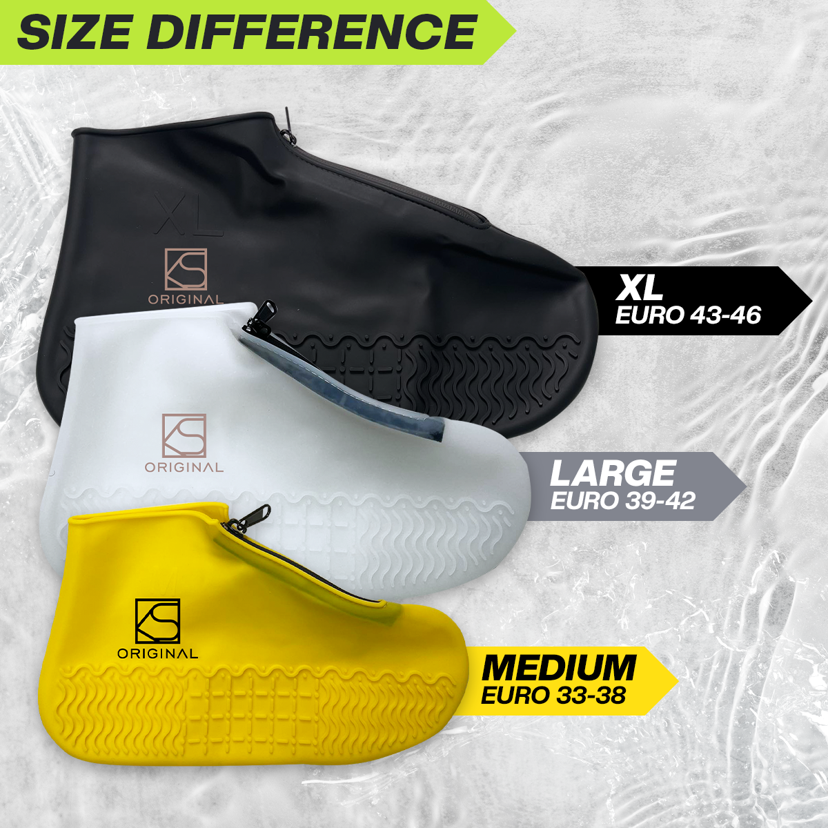 KSORIGINAL KS ZipGuard Zipper Waterproof Silicone Shoe Cover for Rain ...