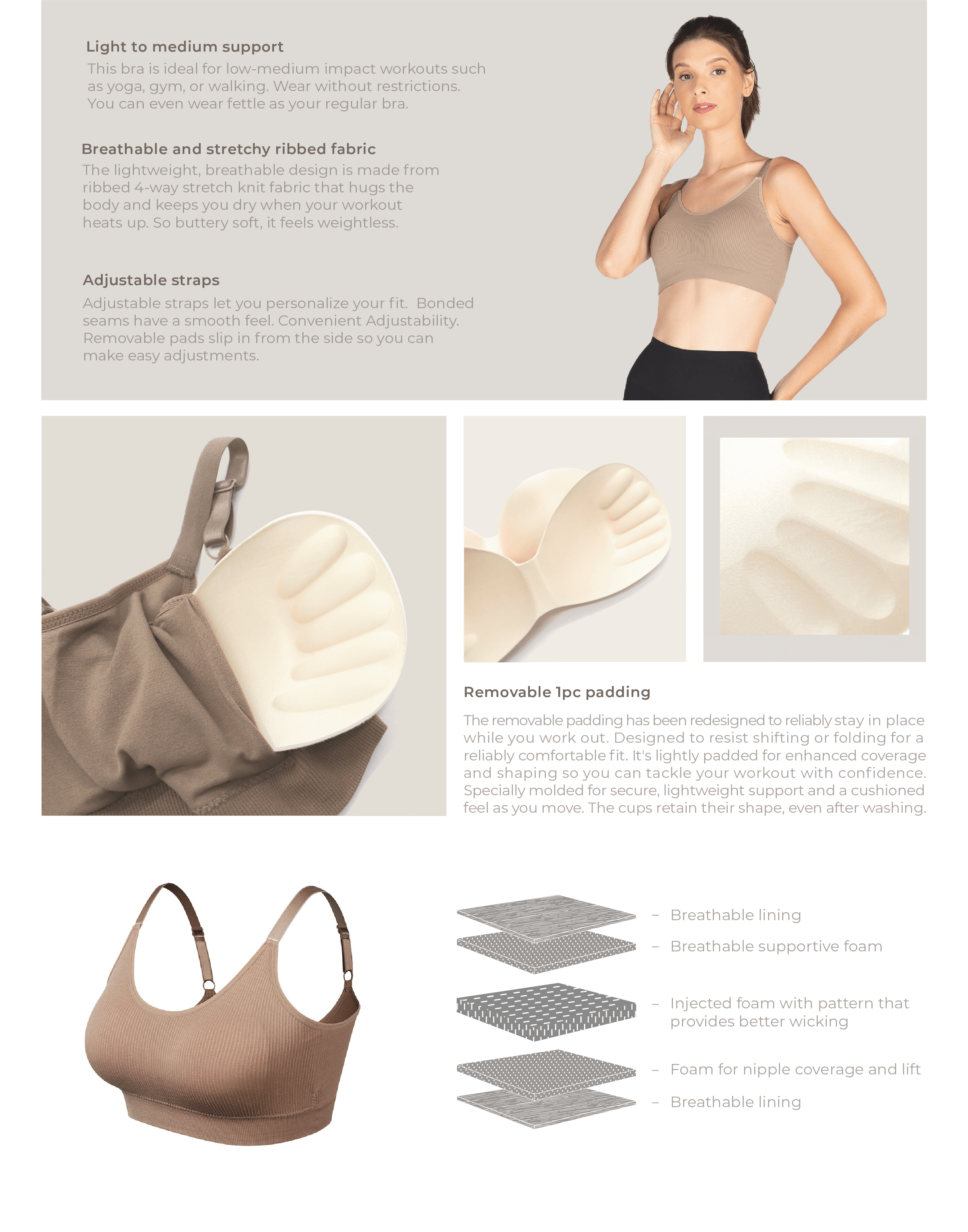 SupraSports Fettle Bra Set - Ribbed Seamless Sports Bras | Complete Comfort Series | Shopee ...