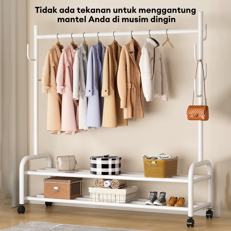 Clothes Rack Sampayan Household Simple Bedroom Coat Rack Floor ...
