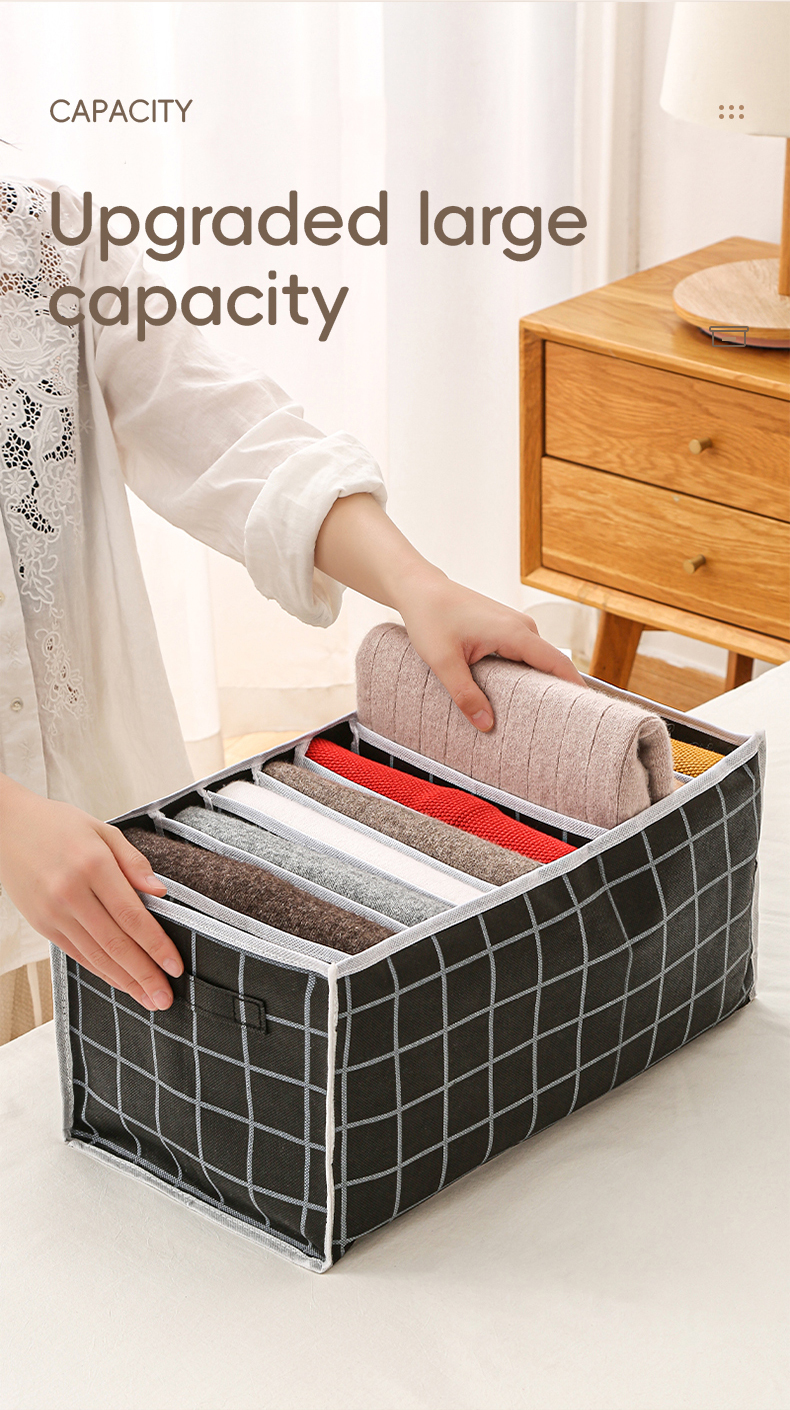 Vusign 12 Grids Foldable Clothes Storage Box Stackable Wardrobe Closet ...