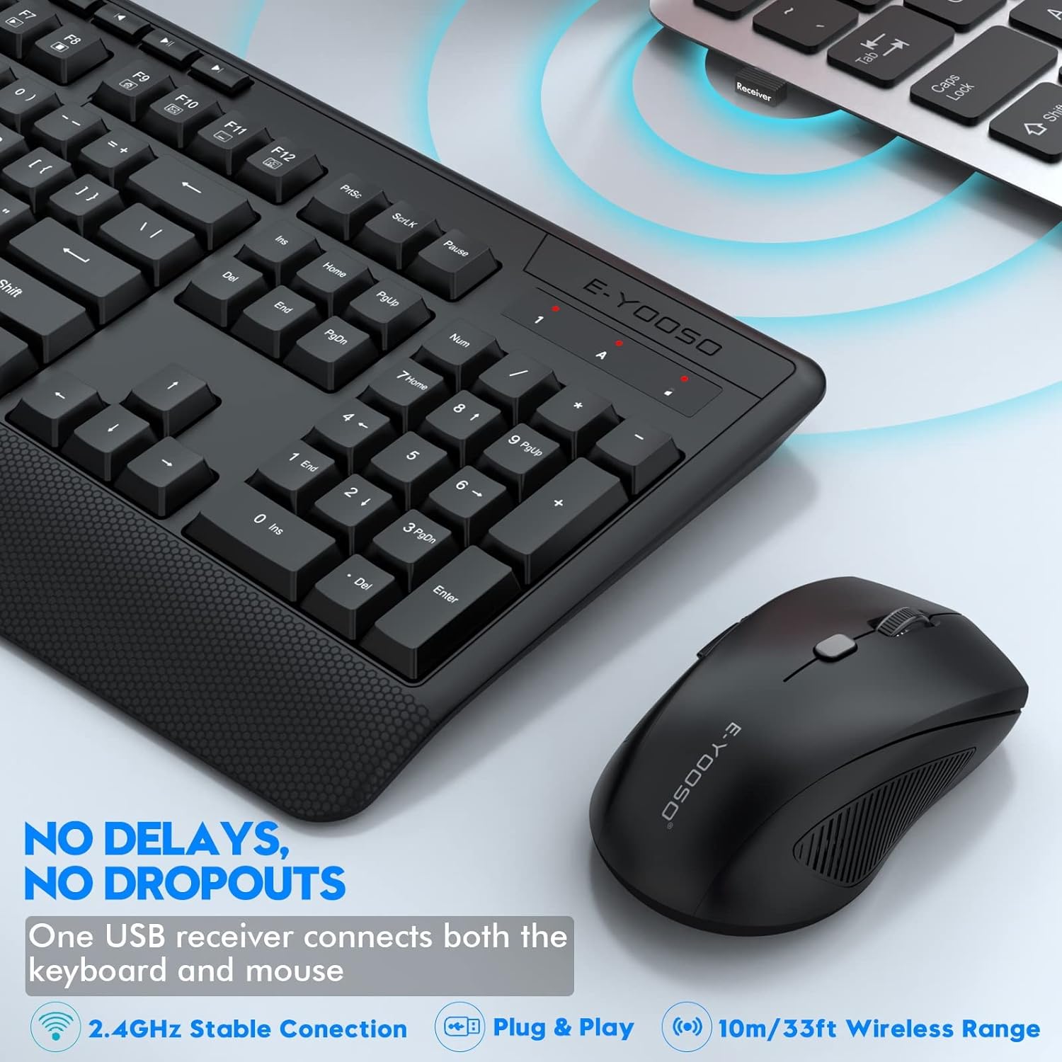 E-Yooso E-787 Wireless Keyboard & Mouse Combo (Black) | Shopee Philippines