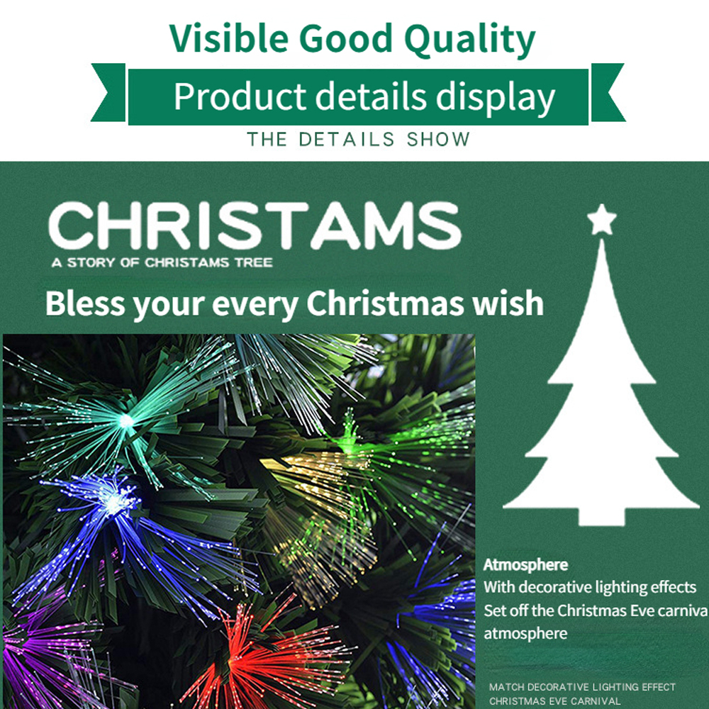Fiber Optic Christmas Tree, Prelit Artificial Christmas Tree with Color ...