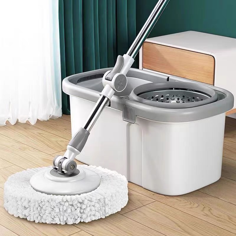 Mop With Spinner Stainless Steel Basket with Drain Cap Tornado Mop ...