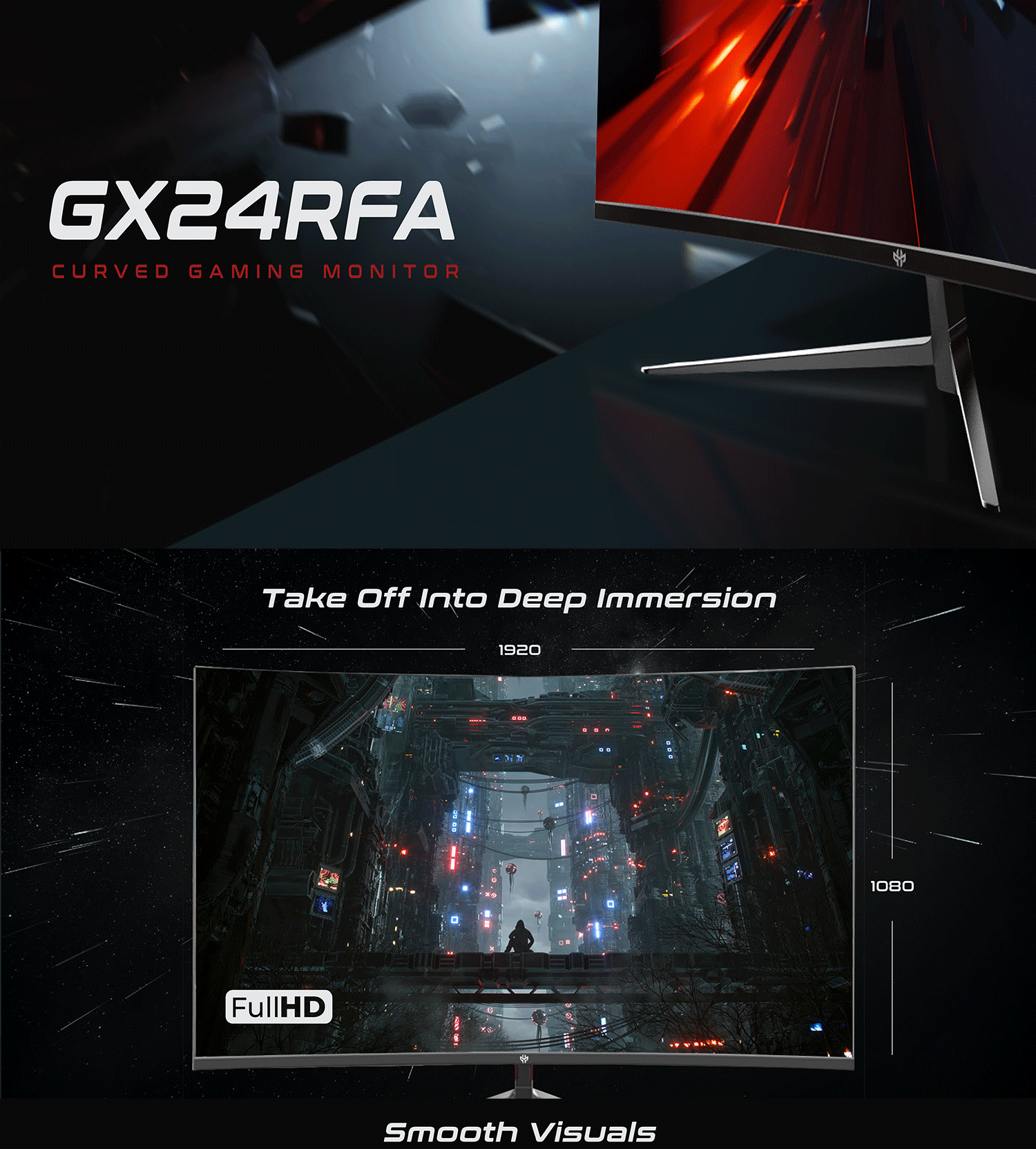 GXM GX24RFA 24” VA FHD 200Hz Curved Gaming Monitor | Shopee Philippines