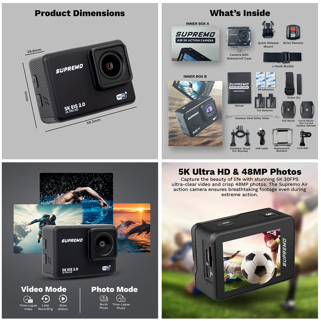 Supremo Air 5K Action Camera | Shopee Philippines