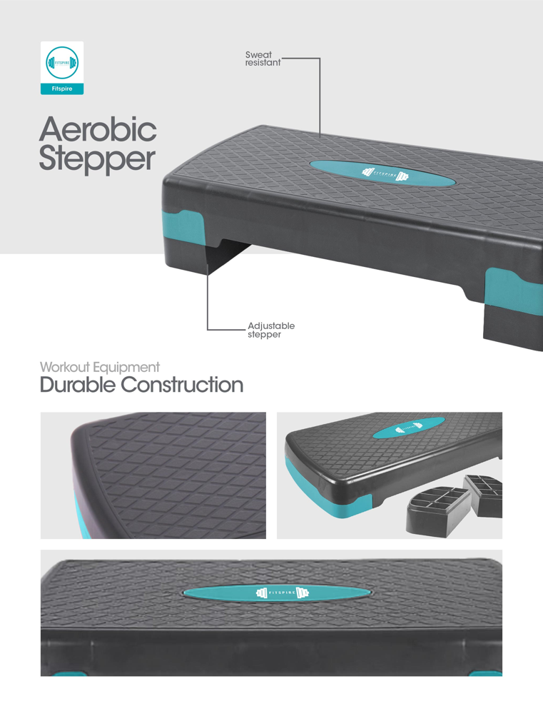 Fitspire 68x28x10cm Adjustable Stepper Cardio Step Board for Aerobics ...