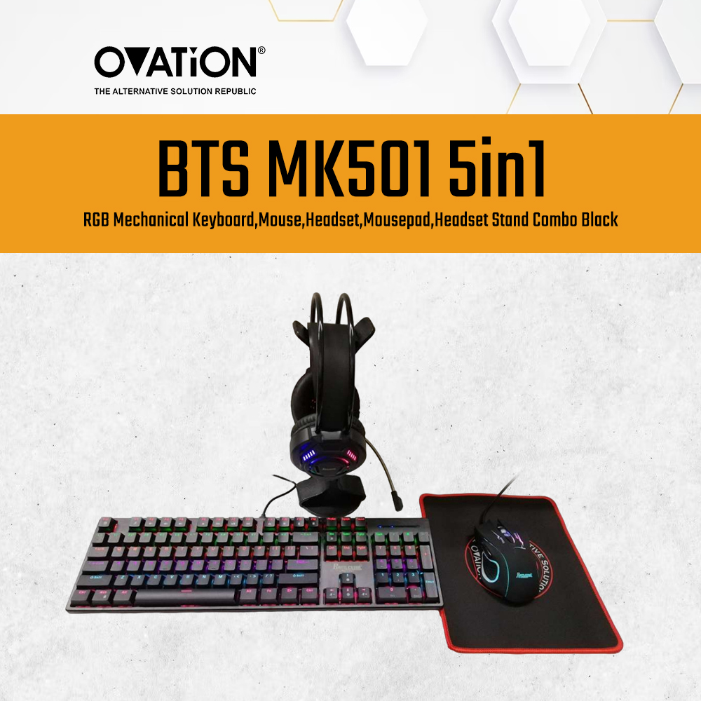 EasyPC|Ovation BTS MK501 5in1 Mechanical Keyboard,Mouse,Headset ...
