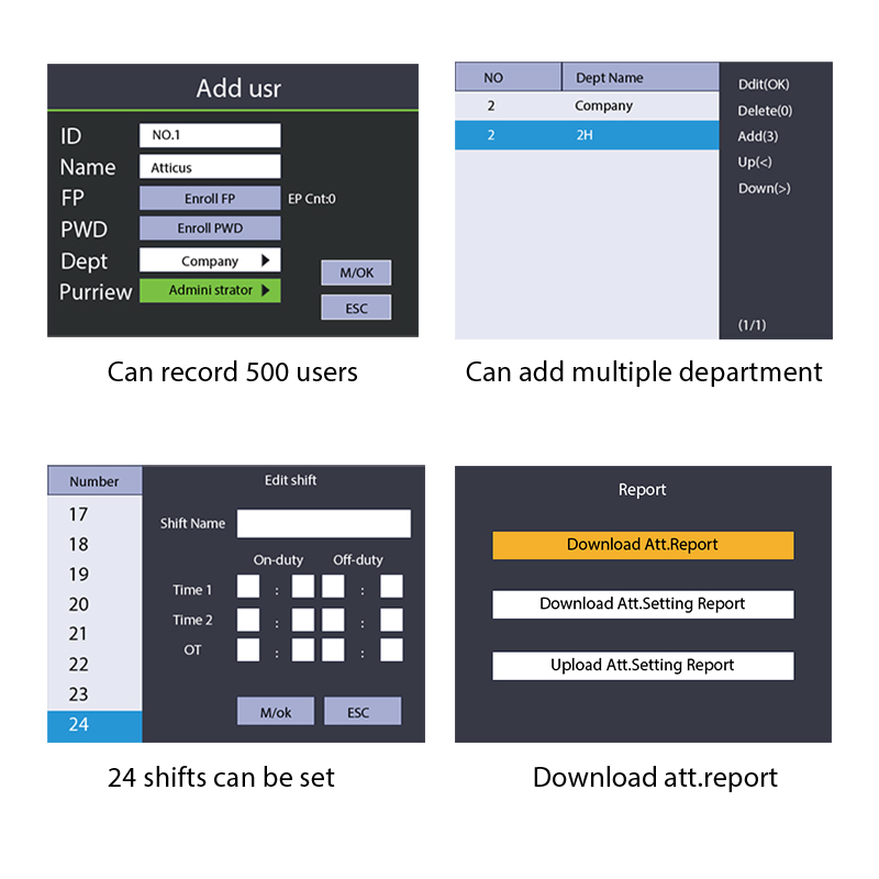 ZKTeco LX15 Absence Machine Fingerprint Attendanc Clock Time Attendance ...