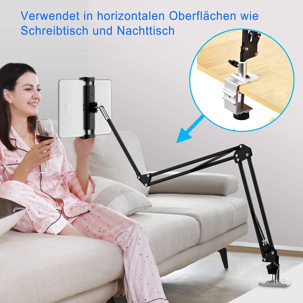 Lazy Tablet Stand For Bed Foldable Flexible Tablet Holder 360°Degree ...