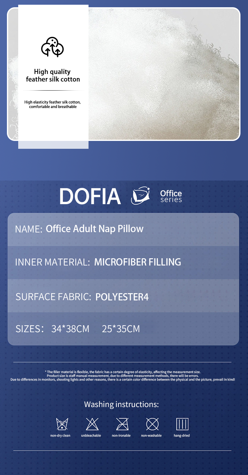 Dofia Office Nap Pillow Cotton Headrest Neck Support For Lunch Break ...
